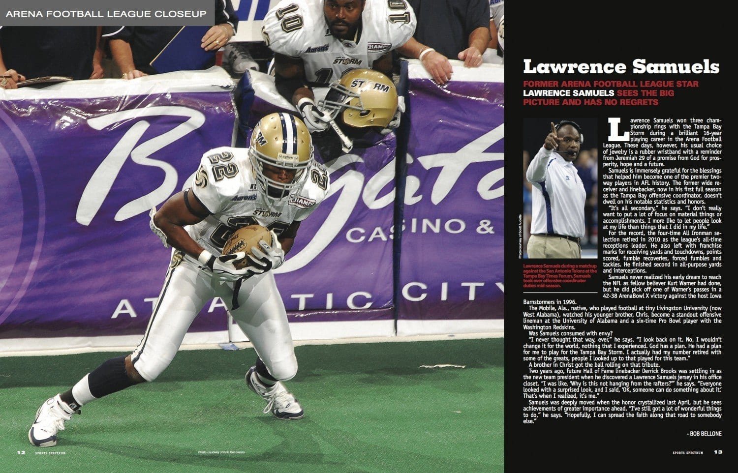 Arena Football League Closeup - Lawrence Samuels - Sports Spectrum