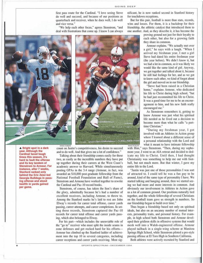 Throwback Thursday: December 1994, Steve Stenstrom - Sports Spectrum
