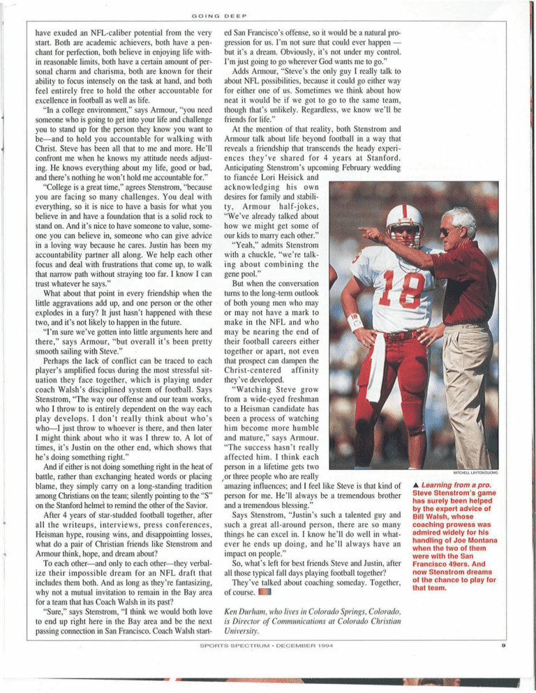 Throwback Thursday: December 1994, Steve Stenstrom - Sports Spectrum