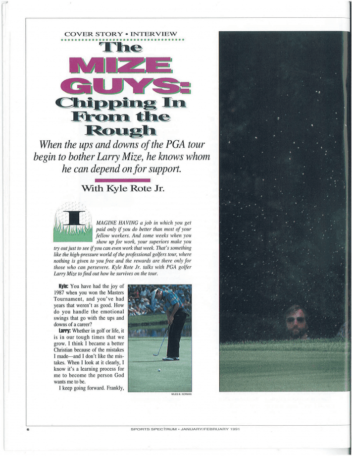 Throwback Thursday: Larry Mize, January 1991 - Sports Spectrum