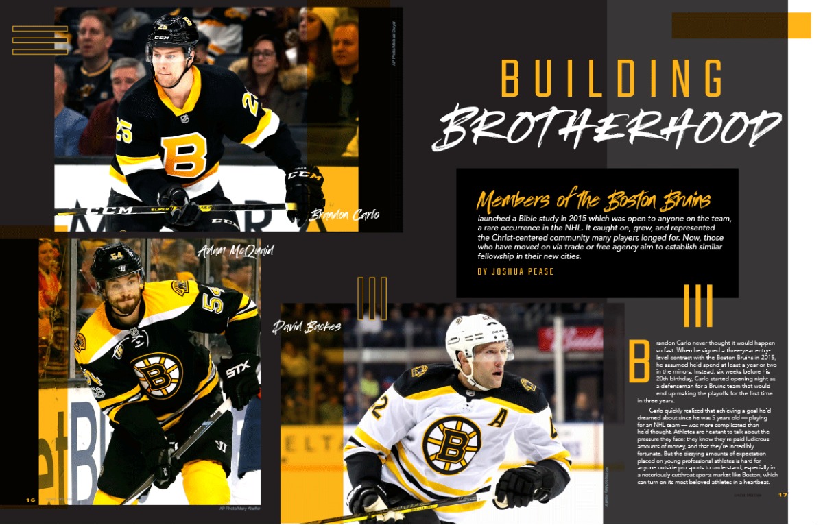 MAGAZINE: Boston Bruins Building Brotherhood Through Bible Study