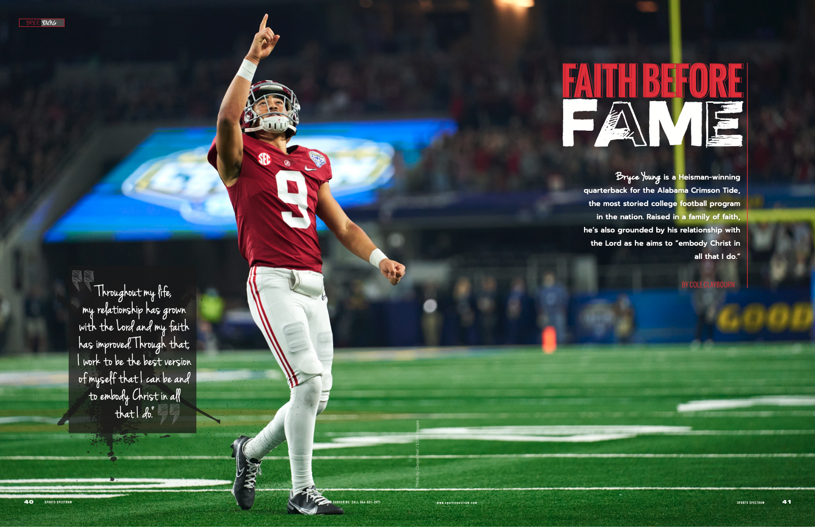 MAGAZINE: Alabama QB Bryce Young Puts Faith Before Fame